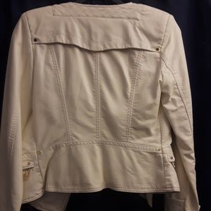 Forever 21 | Jackets & Coats | Cream Faux Leather Moto Jacket | Poshmark